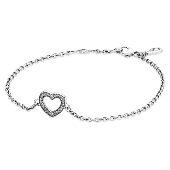Pandora | Jewelry | 7 18 19cm Pandora Symbol Of Love Bracelet Heart ...